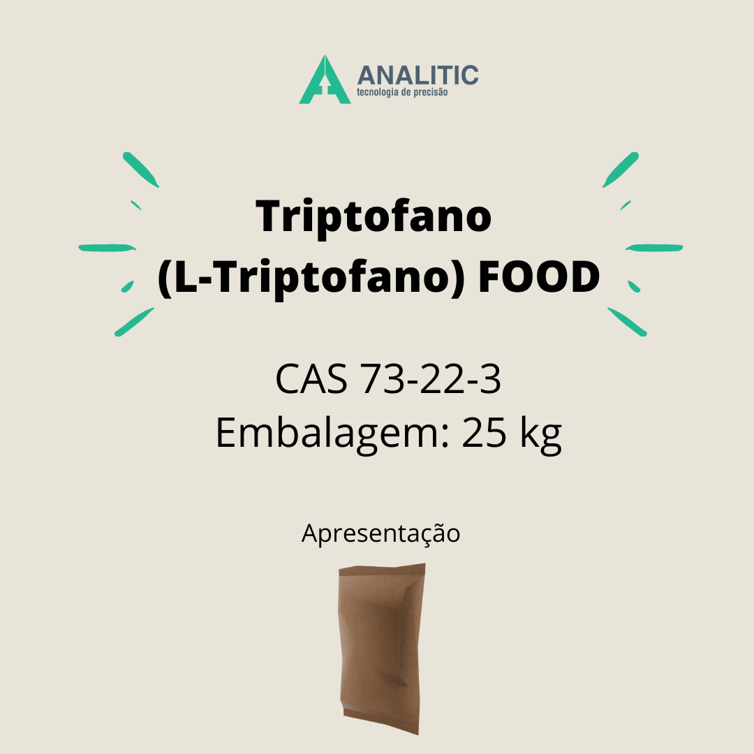 Triptofano (L-Triptofano) FOOD 25 kg [73-22-3] – Analitic Insumos